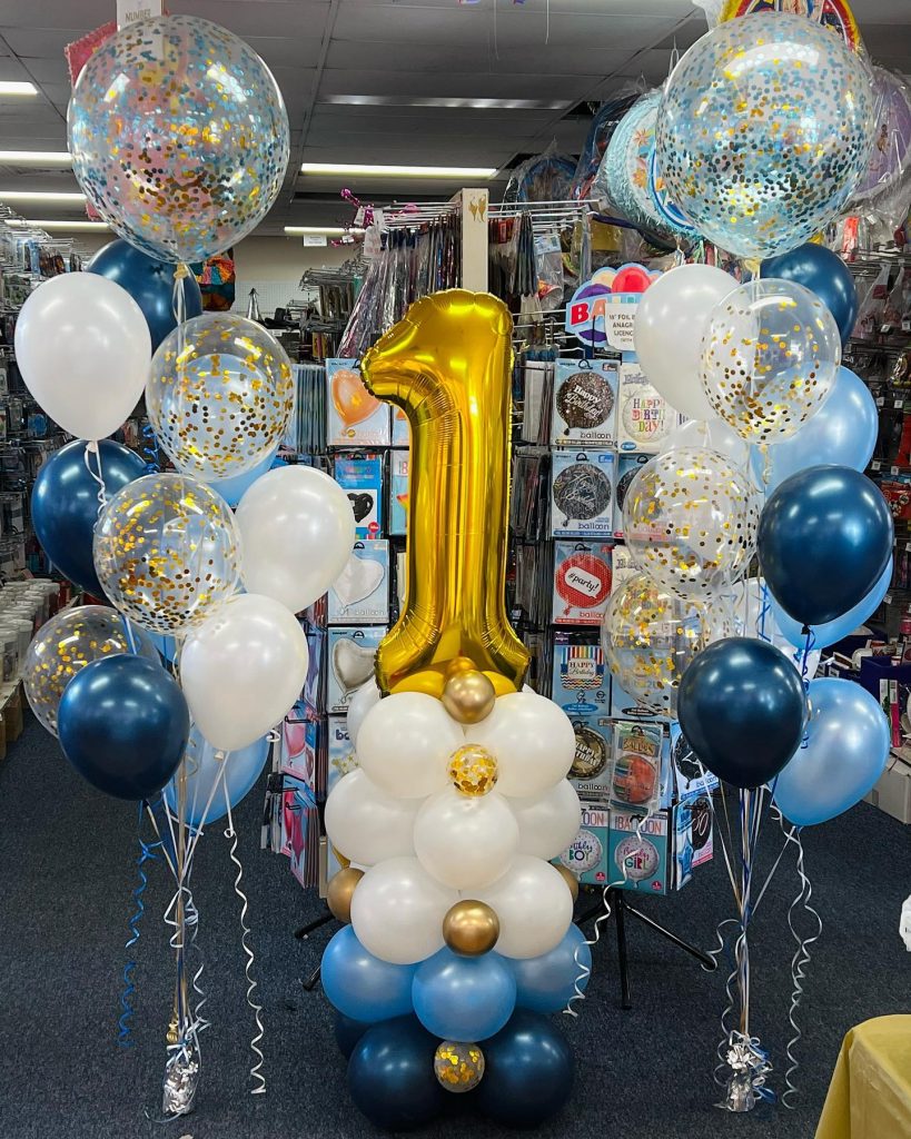 Confetti Bunch + Number Balloon Stand - Party House - For all Your ...